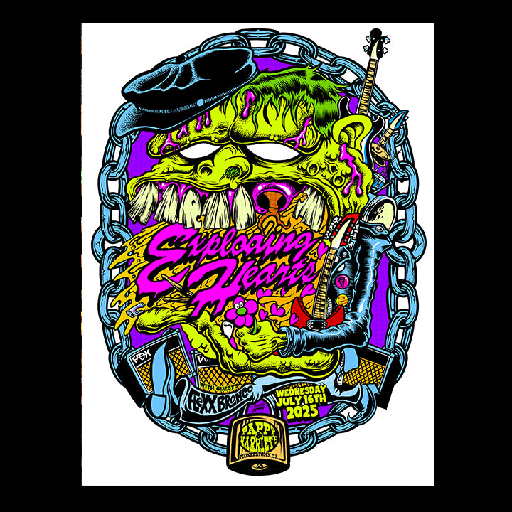 # Exploding Hearts UV screenprint poster – official-dirty-donny-store